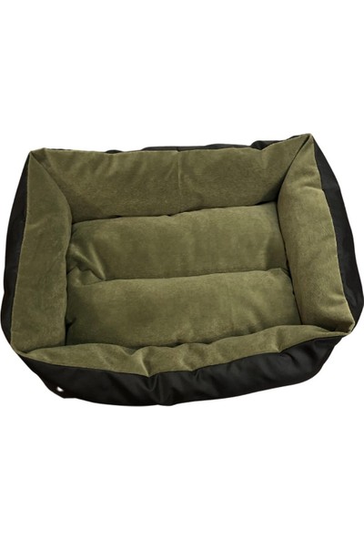 Petsygoo Makinede Yıkanabilir, Leke Tutamayan Haki Kedi Kutu Yatak, Boncuk Silikon, 50 Cm, Yumuşak Yüzey