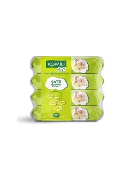Komili Soft Islak Havlu 70 Yaprak 4 Paket Komili Soft Islak Havlu 70 Yaprak 4 Paket