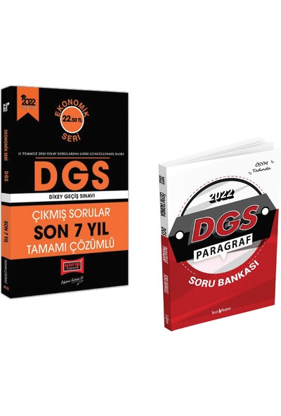 Yargı Yayınevi 2022 DGS Son 7 Yıl Tamamı Çözümlü Çıkmış Sorular+Tercih Akademi 2022 DGS Paragraf Soru Bankası Set Yargı Yayınevi 2022 DGS Son 7 Yıl Tamamı Çözümlü Çıkmış Sorular+Tercih Akademi 2022 DGS Paragraf Soru Bankası Set
