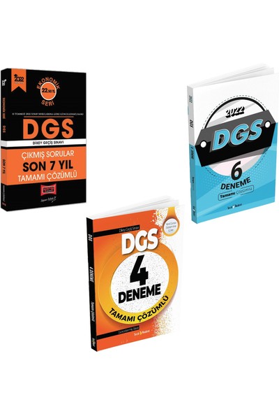 Yargı Yayınevi 2022 DGS Son 7 Yıl Tamamı Çözümlü Çıkmış Sorular+DGS 2022 6 Deneme+DGS 2022 4 Deneme 3'lü Set