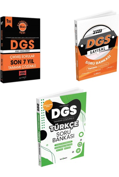 Yargı Yayınevi 2022 DGS Son 7 Yıl Tamamı Çözümlü Çıkmış Sorular+DGS 2022 Sayısal SORU+2022 DGS Türkçe Soru Set Yargı Yayınevi 2022 DGS Son 7 Yıl Tamamı Çözümlü Çıkmış Sorular+DGS 2022 Sayısal SORU+2022 DGS Türkçe Soru Set