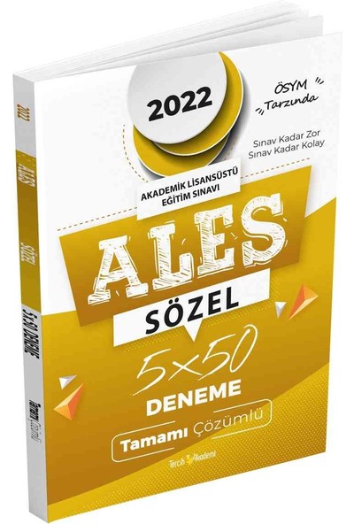 Tercih Akademi Tamamı Çözümlü 2022 ALES Sözel 5 Deneme Tercih Akademi Tamamı Çözümlü 2022 ALES Sözel 5 Deneme