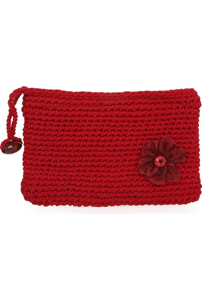 Aysun Handmade El Yapımı Astarlı Makrome Kadın Clutch Çanta - 