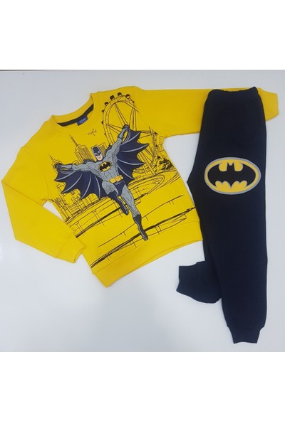 Disney Erkek Çocuk Sarı Renk Batman Desenli %100 Pamuk Pijama Takımı Disney Erkek Çocuk Sarı Renk Batman Desenli %100 Pamuk Pijama Takımı