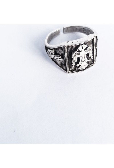 Takı & Aksesuar Antik Gümüş Kaplama El Yapımı Ayarlanabilir Tuğralı Çift Başlı Kartal Yüzüğü Takı & Aksesuar Antik Gümüş Kaplama El Yapımı Ayarlanabilir Tuğralı Çift Başlı Kartal Yüzüğü