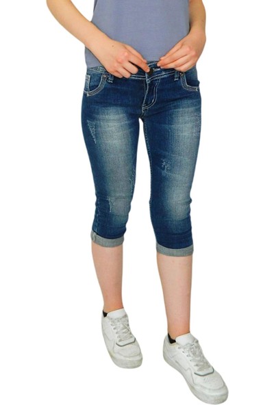 Brg Jeans Kadın Kot Kapri Düşük Bel BGL-ST01516