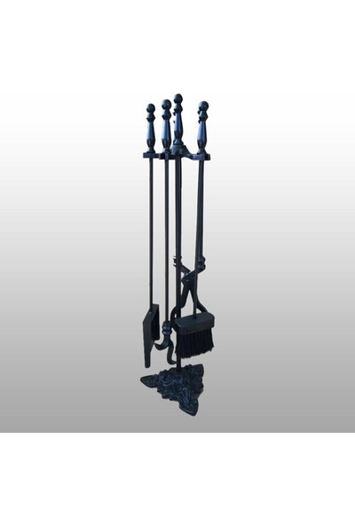 Serra Üçgen Çiçek Desenli Siyah Şömine Maşası Serra Üçgen Çiçek Desenli Siyah Şömine Maşası