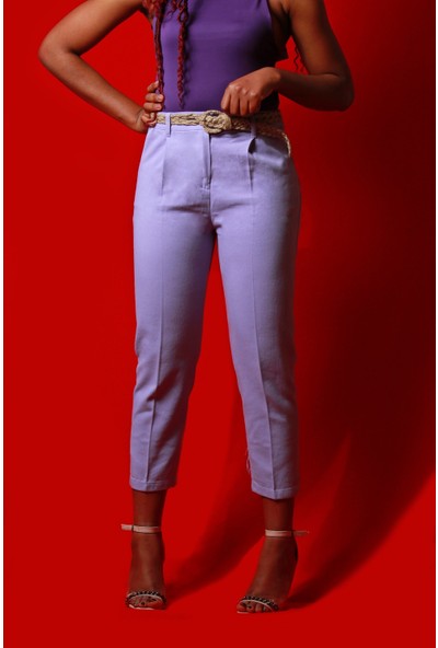 La Creia Hasır Kemerli Pantolon