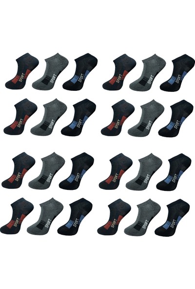Lara Çorap 24 Adet Sport 2 Erkek Sneaker Patik Çorap (40-46)