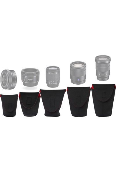 ZSZH 5 1 Slr Kamera Lens Depolama Çanta - Siyah