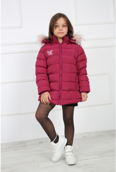 Passion Pembe Kız Çocuk Kelebek Desenli Peluşlu Kapüşonlu Şişme Kaban Mont Passion Pembe Kız Çocuk Kelebek Desenli Peluşlu Kapüşonlu Şişme Kaban Mont