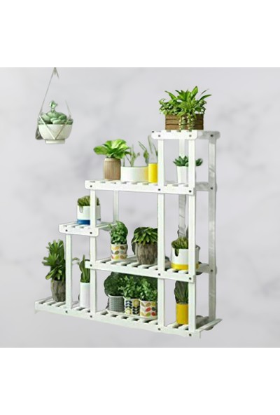 Dembey Ahşap Atölye Ahşap Çiçeklik Kitaplık Saksılık Balkon Bahçe Standı