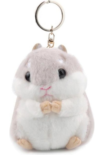 Nettenevime Gri Hamster Anahtarlık Çanta Süsü Peluş Anahtarlık