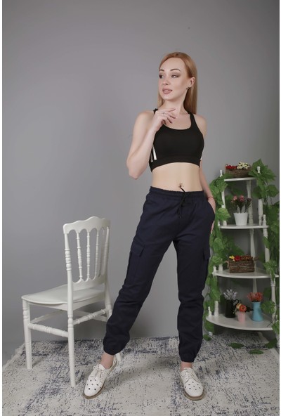 Rosa Montana Kadın Mürdüm Beli Lastikli Kargo Cep Detay Pantolon