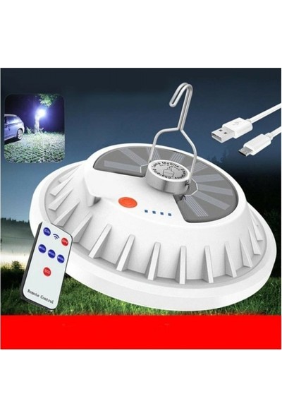 Andela Solar Güneş Enerji ve USB Sarjlı Kumandalı 4 Modlu Bahçe Aydınlatma LED Askılı Pratik Kamp Lamba Andela Solar Güneş Enerji ve USB Sarjlı Kumandalı 4 Modlu Bahçe Aydınlatma LED Askılı Pratik Kamp Lamba