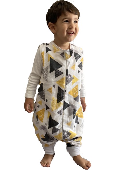 Enhitbaby Çocuk Bebek Kışlık ve Mevsimlik Çift Katlı Pazen Uyku Tulumu 1 Tog 6-12 Ay Sarı