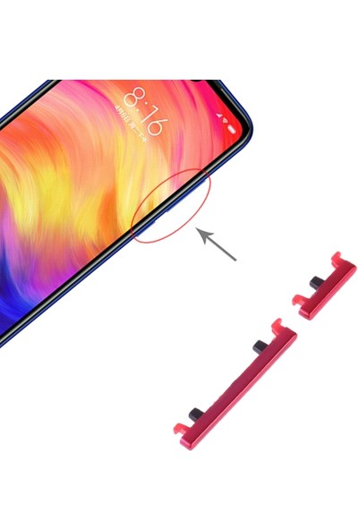 Xiaomi Redmi Note 7 Yan Ses On Off Tuşları - Kırmızı