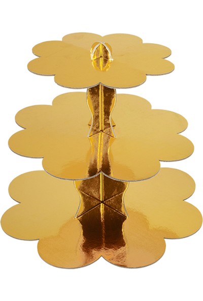 Festivall Metalik Kek Standı Gold