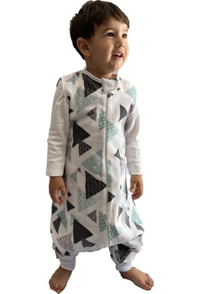 Enhitbaby Çocuk Bebek Kışlık ve Mevsimlik Çift Katlı Pazen Uyku Tulumu 1 Tog 6-12 Ay Yeşil