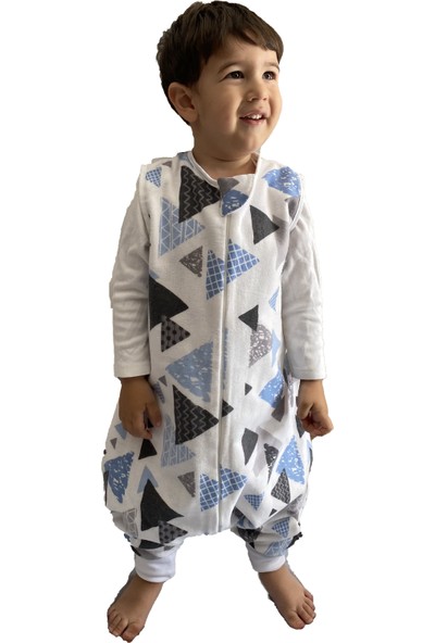 Enhitbaby Çocuk Bebek Kışlık ve Mevsimlik Çift Katlı Pazen Uyku Tulumu 1 Tog 6-12 Ay Mavi