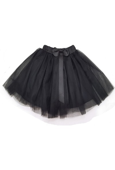 Feyzamavm Kız Çocuk Tüllü Siyah Tütü Etek