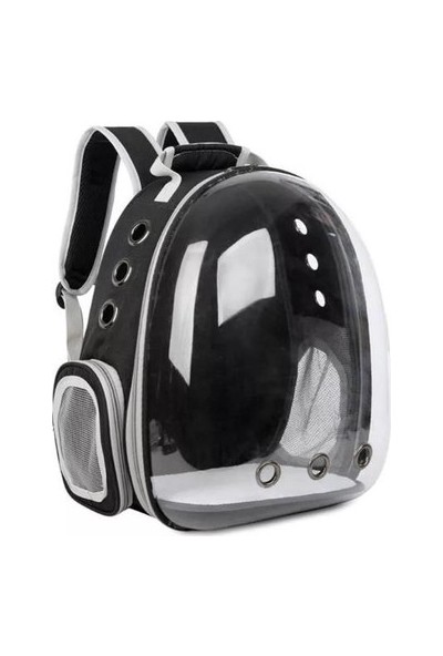 Proithalat Kedi Köpek Taşıma Sırt Çantası Astronot Çanta - Siyah