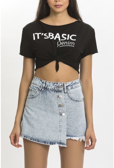 Its Basic Önü Düğmeli Snow Kot Rengi Kadın Jean Şort Etek Its Basic Önü Düğmeli Snow Kot Rengi Kadın Jean Şort Etek
