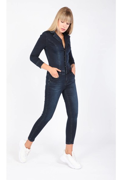 Banny Jeans Kadın Koyu Lacivert Jean Tulum Pantolon Banny Jeans Kadın Koyu Lacivert Jean Tulum Pantolon