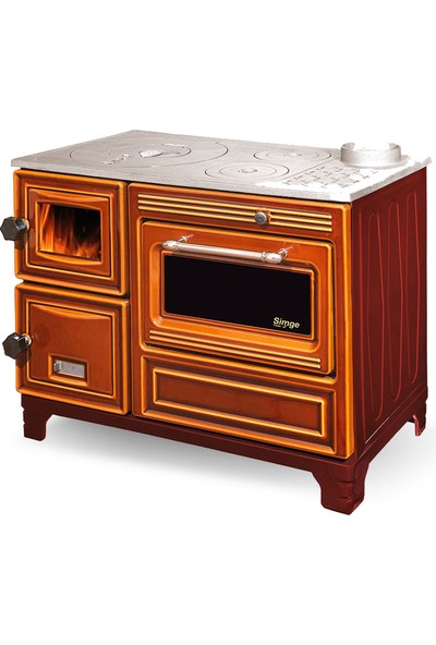 Metehan Kahverengi Camlı Tuğlalı Kuzine (Döküm Ateş Hazneli) Metehan Kahverengi Camlı Tuğlalı Kuzine (Döküm Ateş Hazneli)