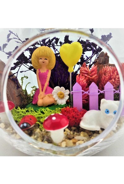 Eba Çiçek Teraryum Papatyalı Kız Yıl Dönümü Doğum Günü Hediyesi