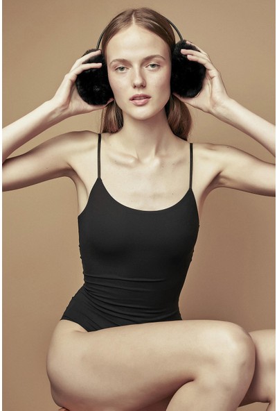 Penti Siyah Esnek Fit Size Bodysuit