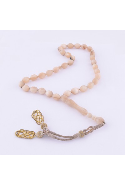 Nusnus 1000 Ayar Gümüş Püsküllü Sıkma Kehribar Tesbih