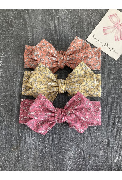 Pempem Bandana Kız Bebek Iri Fiyonk Bandana 3 Lü Set