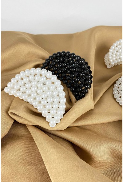 Bahels Kadın 2’li Siyah Beyaz Incili Mandal Toka 8 cm Bahels Kadın 2’li Siyah Beyaz Incili Mandal Toka 8 cm