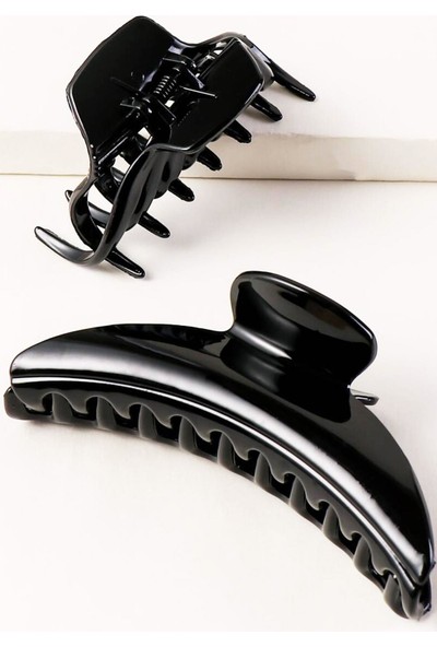 Bahels Kadın 2’li Siyah Renk Mandal Toka Seti