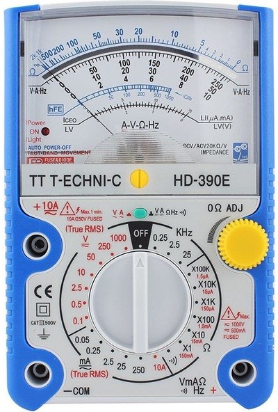 T-technic Tt Technıc HD-390E Anolog Ölçü Aleti Multimetre T-technic Tt Technıc HD-390E Anolog Ölçü Aleti Multimetre