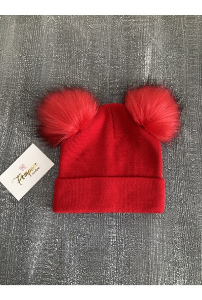 Pempem Bandana Kız Bebek Triko Bere