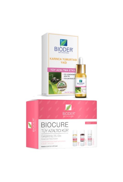 Bioder Tüm Cilt Tiplerine Uygun Tüy Azaltıcı Karınca Yumurtası Yağı 30 Ml+Tüy Azaltıcı Vücut Serum 3X10ML Bioder Tüm Cilt Tiplerine Uygun Tüy Azaltıcı Karınca Yumurtası Yağı 30 Ml+Tüy Azaltıcı Vücut Serum 3X10ML