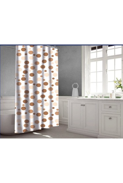 Cardea Puantiyeli Banyo Duş Perdesi + Halka