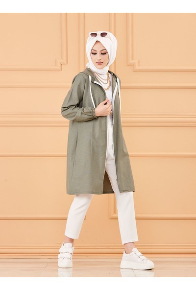 Tofisa Fermuarlı Kap - Açık Haki - Tofisa