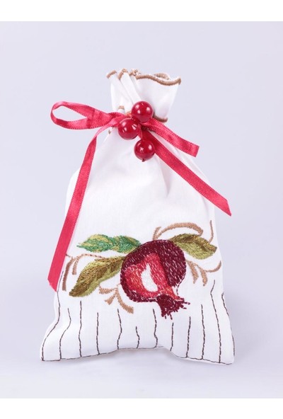 Miss Gaya Kese Nar Nakışlı Beyaz 11 x 18 cm