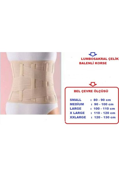 Çelik Balenli Lumbosakral Ortopedi Korse Demirli Bel Fıtık Korsesi