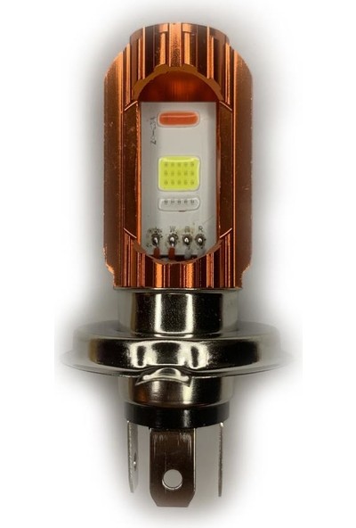 Techmaster Motosiklet LED Far Ampülü H4 Beyaz Işık Kırmızı Gövde Çakarlı Techmaster Motosiklet LED Far Ampülü H4 Beyaz Işık Kırmızı Gövde Çakarlı