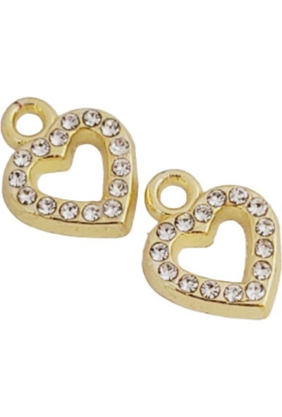 My Konsept Minik Kalp Figür Zirkon Taşlı Takı Ucu Gold Kaplama 4 Adet My Konsept Minik Kalp Figür Zirkon Taşlı Takı Ucu Gold Kaplama 4 Adet