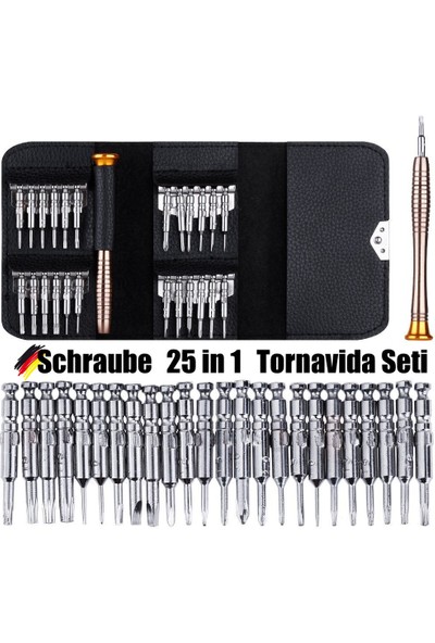 Schraube 25 in 1 Mini Saatçi Tornavida Seti Schraube 25 in 1 Mini Saatçi Tornavida Seti