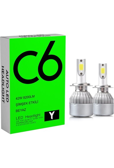 C6 LED Xenon 2 Adet H11 LED Xenon 42W 8200LM 6500K Far Ampülü LED Işık Seri -Y-Y-Y C6 LED Xenon 2 Adet H11 LED Xenon 42W 8200LM 6500K Far Ampülü LED Işık Seri -Y-Y-Y