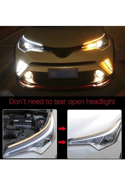 Balp Selamlamalı Kayar Sinyalli Gündüz Farı Far Üstü 60CM Kayan LED Gündüz Farı Kayar Sinyal 2 Adet Takım Balp Selamlamalı Kayar Sinyalli Gündüz Farı Far Üstü 60CM Kayan LED Gündüz Farı Kayar Sinyal 2 Adet Takım