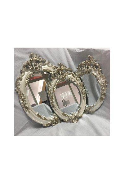 Panayır Özel Tasarım Üçlü Polyester Ayna, Duvar Süsü Üçlü Ayna