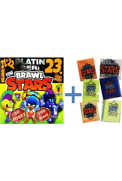 Brawl Stars 21. 22. 23. Seri Oyun Kartı 50 Poşet 100 Kart - 1 Adet Havlu Bileklik