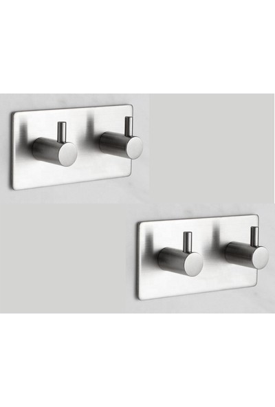 Delta Home Deltahome Paslanmaz Çelik 2 Adet 2 Topuzlu Havluluk - Bornoz Askılık Xl - Yapışkanlı Sistem Delta Home Deltahome Paslanmaz Çelik 2 Adet 2 Topuzlu Havluluk - Bornoz Askılık Xl - Yapışkanlı Sistem
